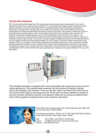 Testing/Manufacture/toxicity test chamber | PDF