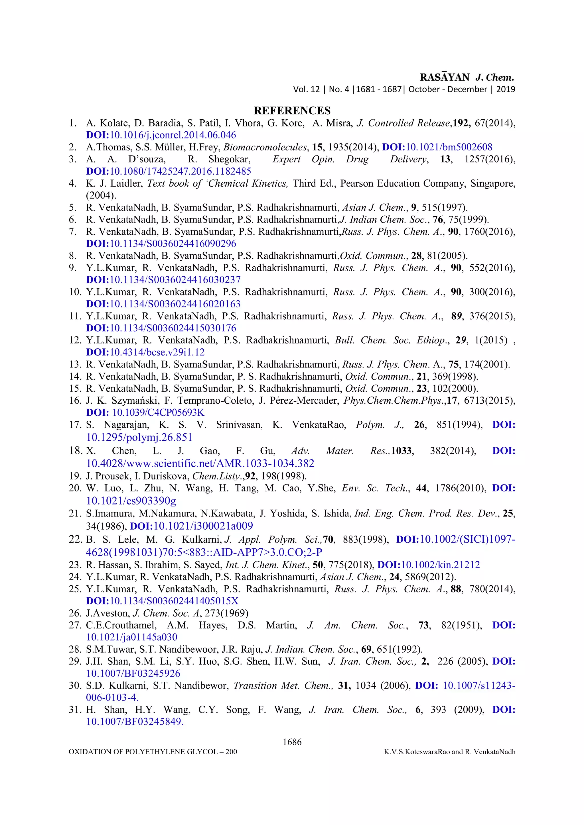 OXIDATION OF POLYETHYLENE GLYCOL-200 BY POTASSIUM PERIODATE IN ALKALINE ...