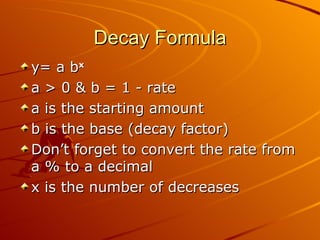 8-1 Exponential Growth & Decay | PPT | Healthcare Industry | Industries