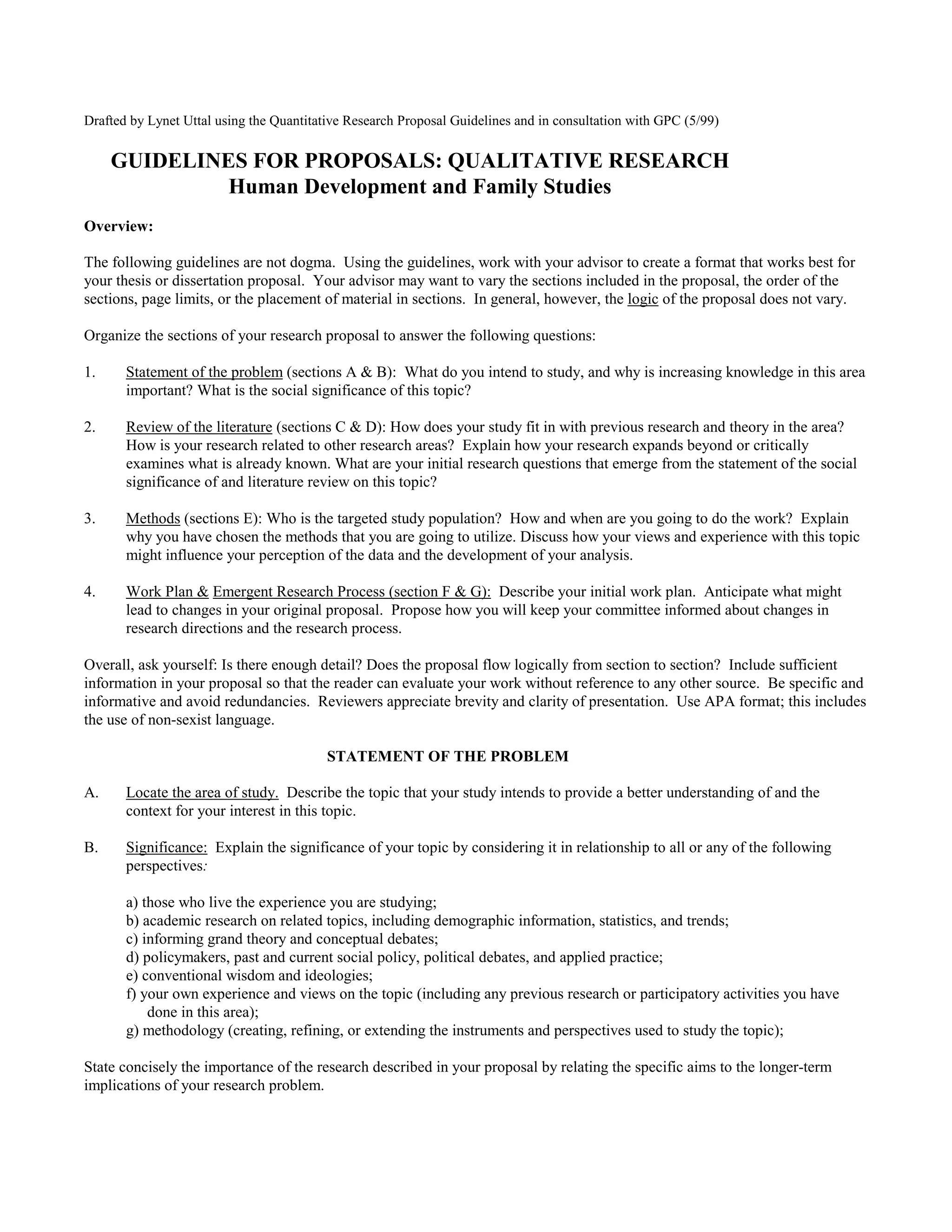 8 1 proposal-guidelines-qualitative-reserach | PDF | Educational Assessment | Education