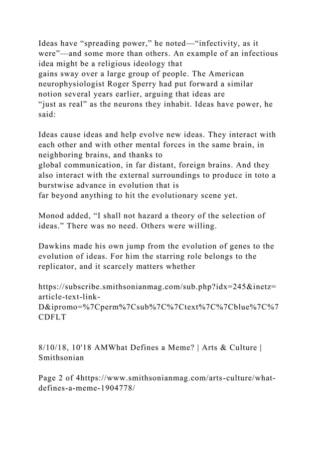 81018 1018 AMWhat Defines A Meme Arts Culture Smith docx 81018 1018 AMWhat Defines A Meme Arts Culture Smith docx