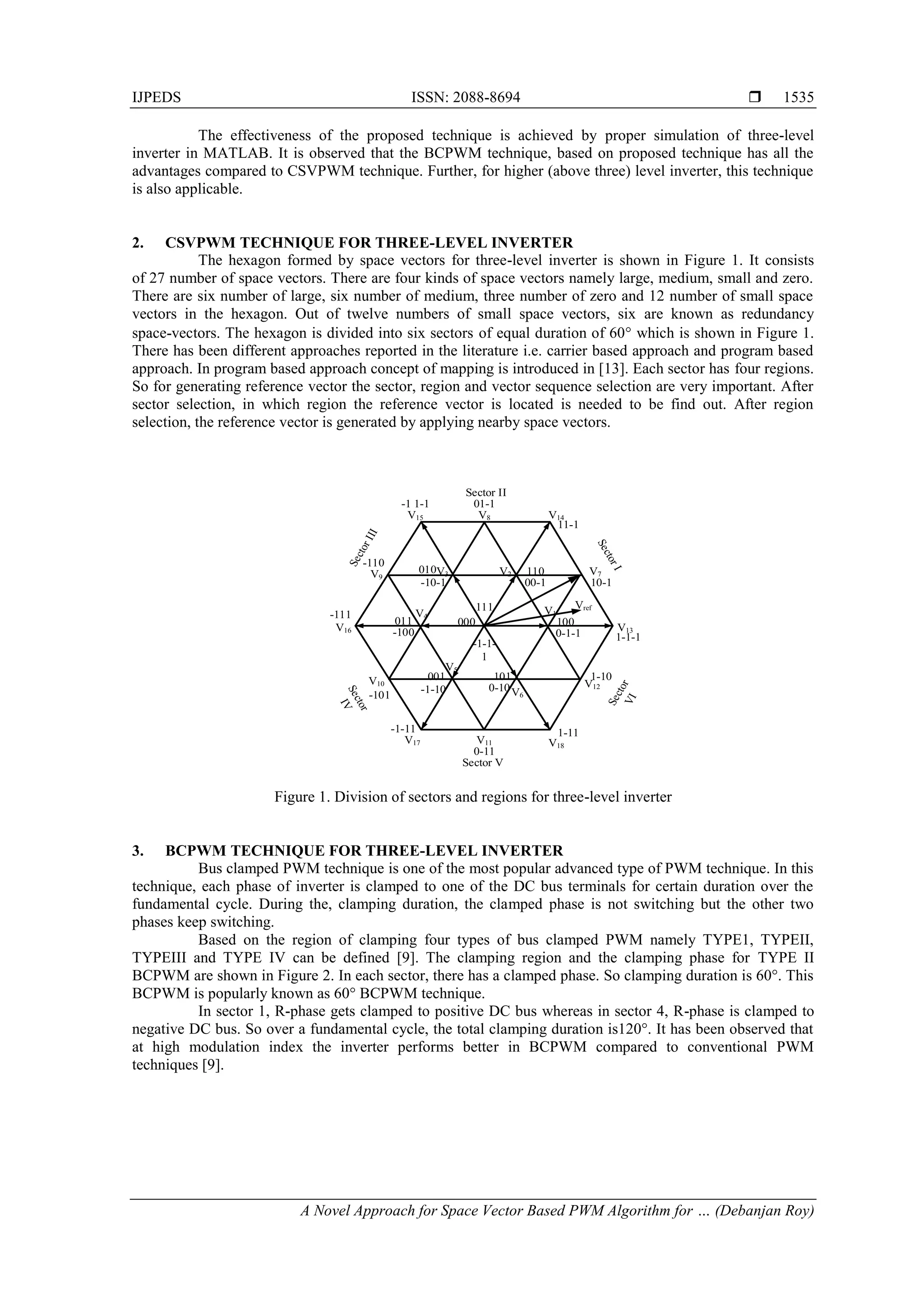 A Novel Approach for Space Vector Based PWM Algorithm for Diode Clamped Three level VSI Fed ...