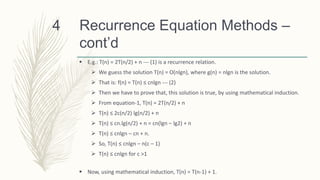 RECURRENCE EQUATIONS & ANALYZING THEM | PPT