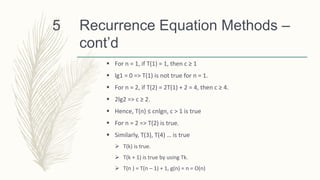 RECURRENCE EQUATIONS & ANALYZING THEM | PPT
