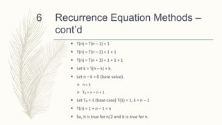 RECURRENCE EQUATIONS & ANALYZING THEM | PPT