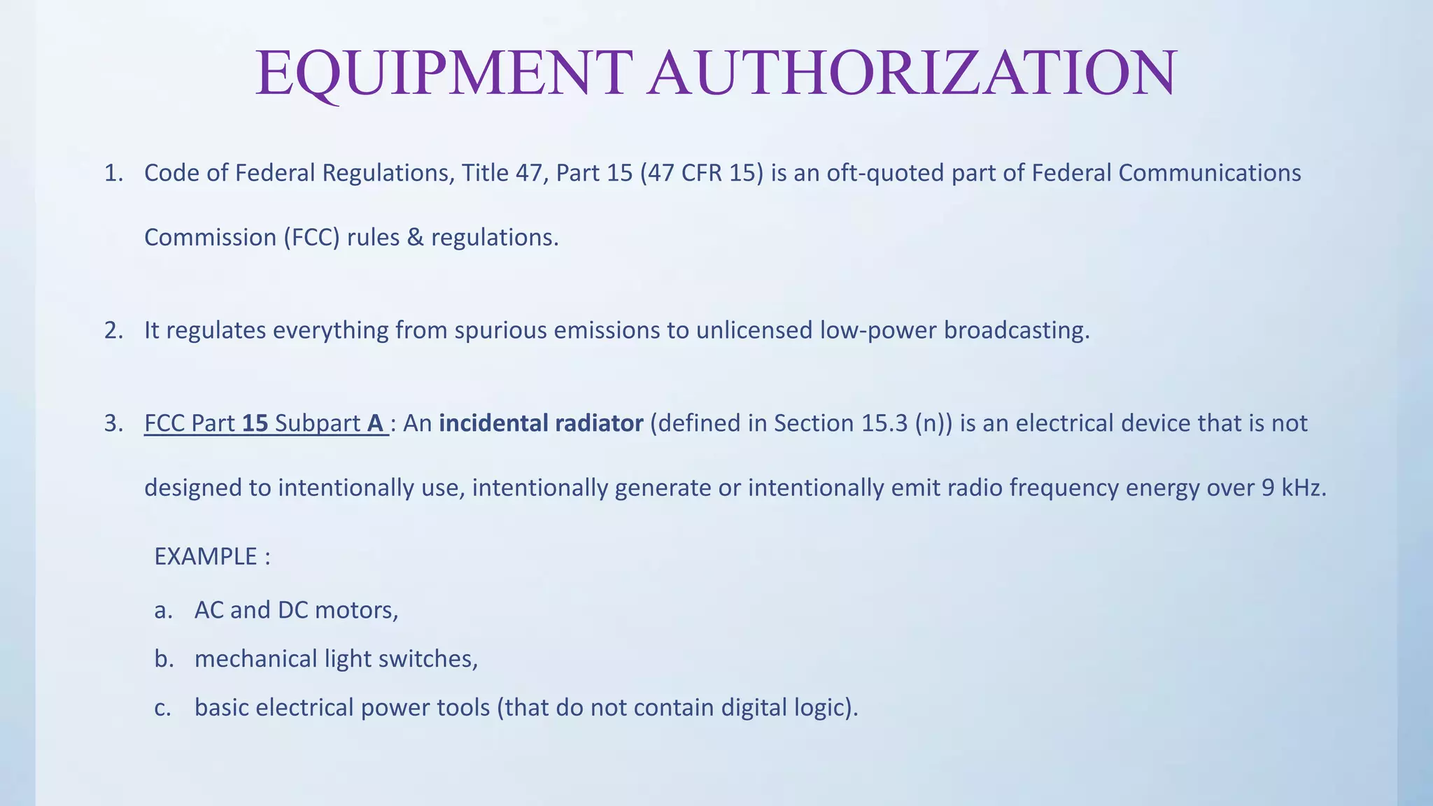 FCC REGULATIONS | PPTX