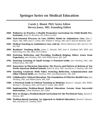 Pediatrics In Practice A Health Promotion Curriculum For Child Health ...