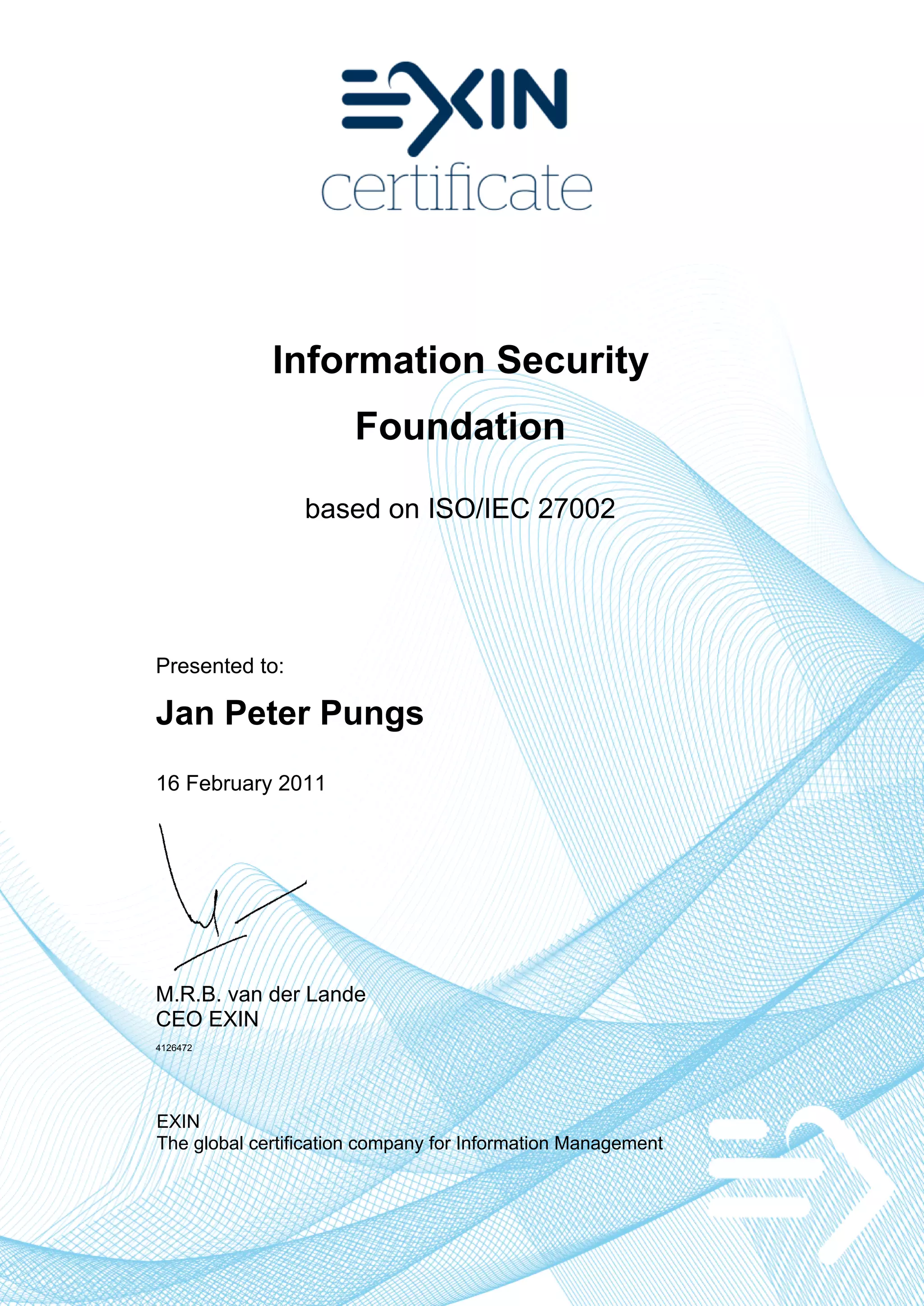 CERTIFICADO - EXIM ISO27002 | PDF