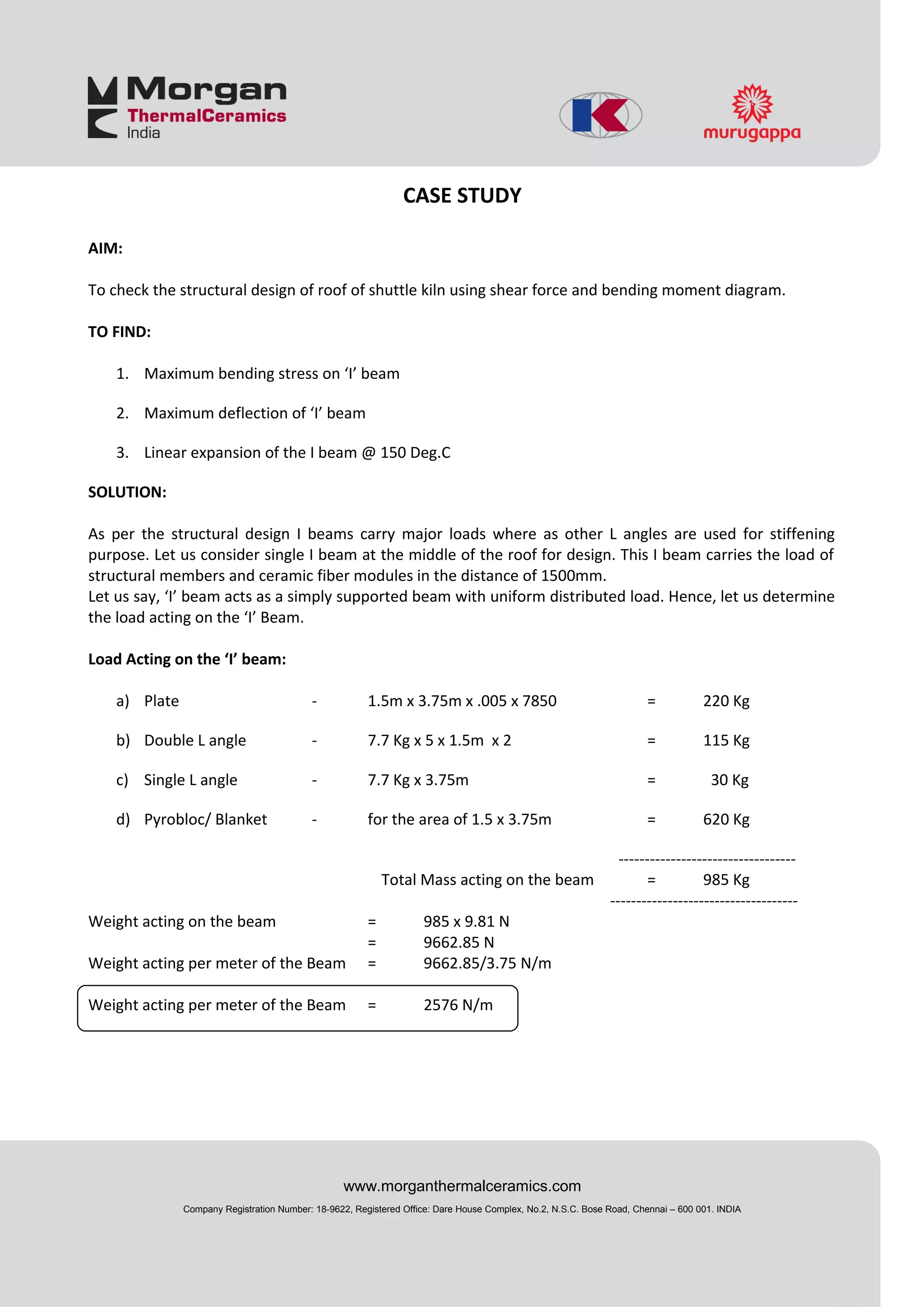 Structural Design of Roof Beam Case Study | PDF