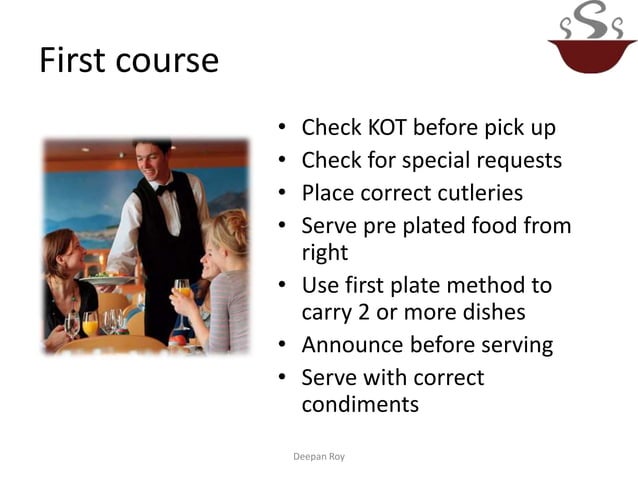 Sequence of service | PPTX | Food & Drink