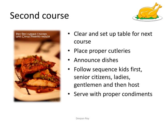 Sequence of service | PPTX | Food & Drink