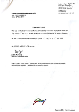 Experience Letter | PDF