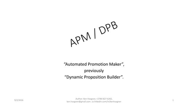 APM (DPB) PresentationLI | PPT