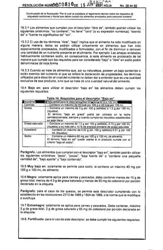 810 establece reglamento técnico sobre requisitos etiquetado ...