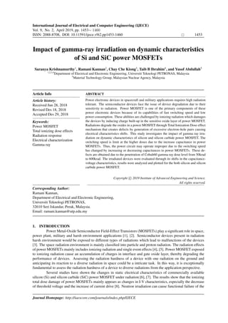 Impact of gamma-ray irradiation on dynamic characteristics of Si and ...