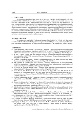Impact of gamma-ray irradiation on dynamic characteristics of Si and ...