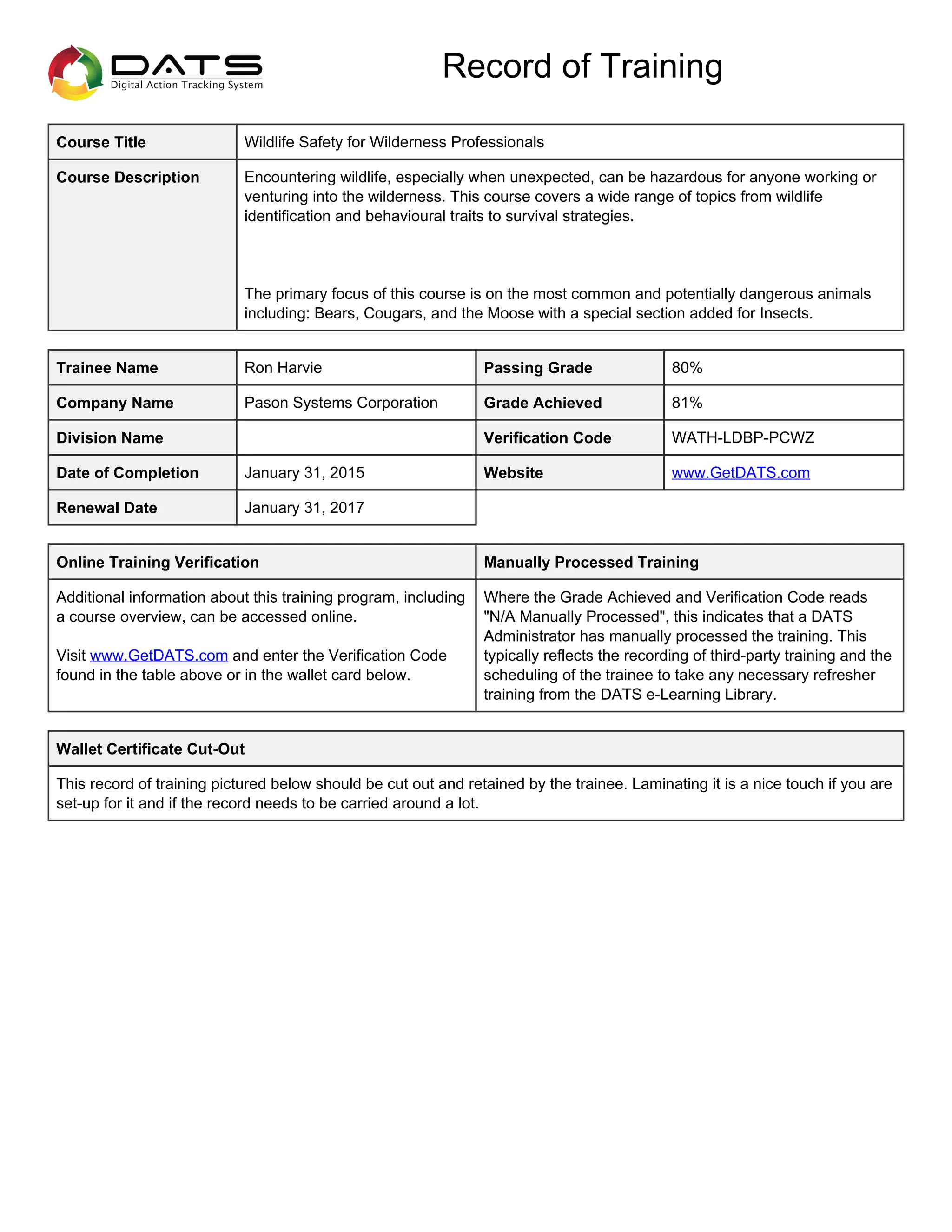 WILDLIFE SAFETY | PDF