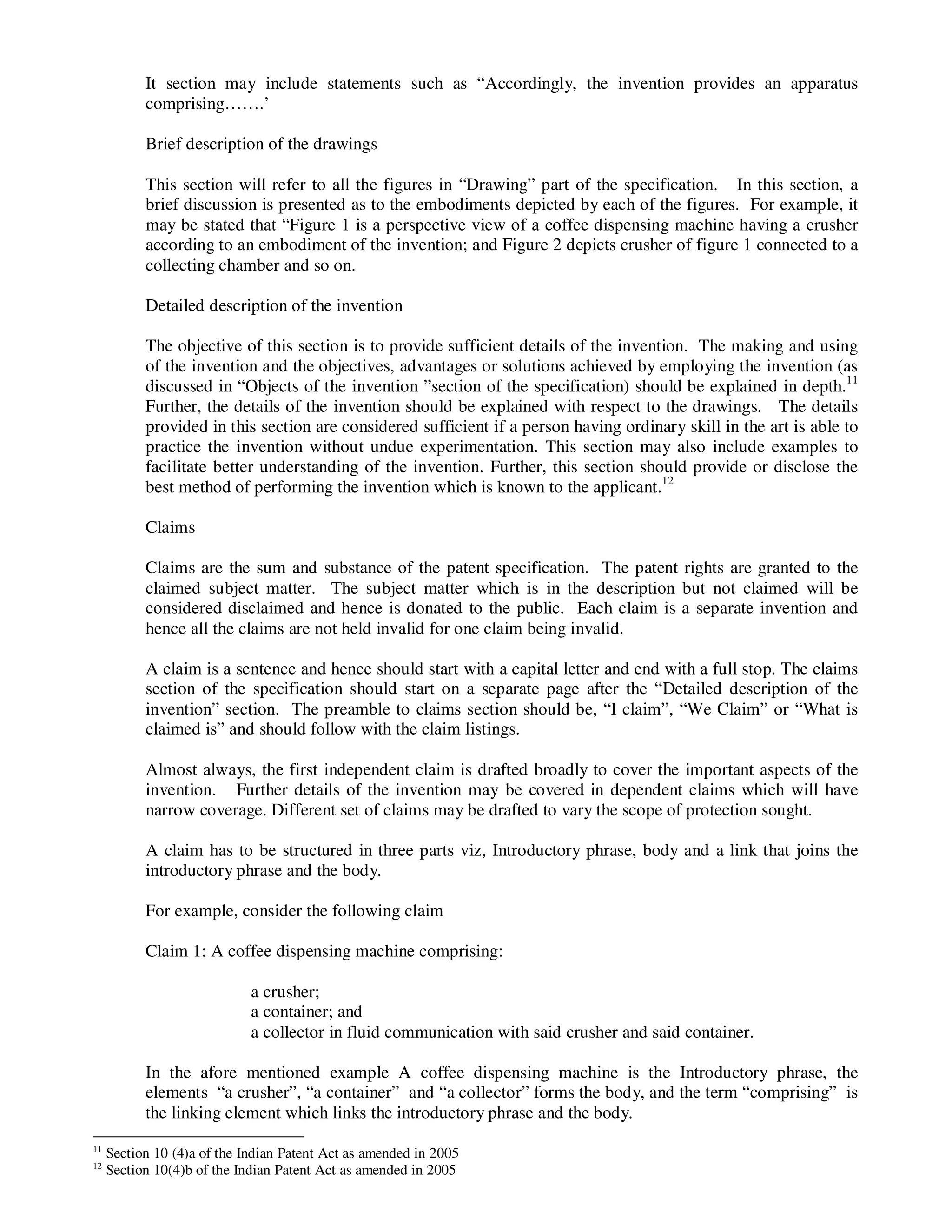 Drafting of a Patent Specification | PDF