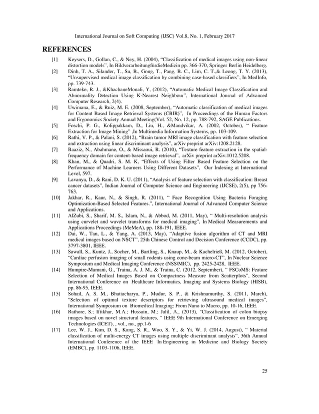 BFO – AIS: A Framework for Medical Image Classification Using Soft Computing Techniques | PDF
