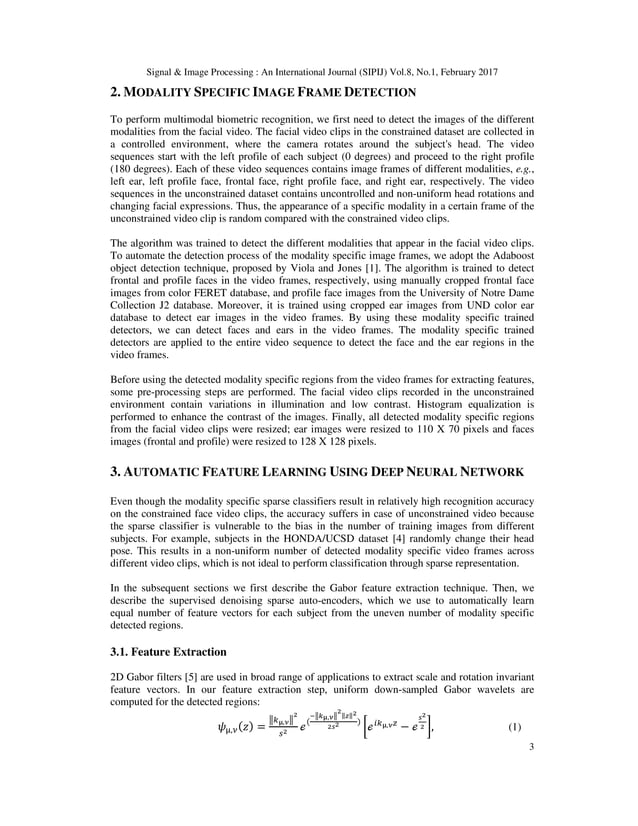 Multimodal Biometrics Recognition From Facial Video Via Deep Learning Pdf