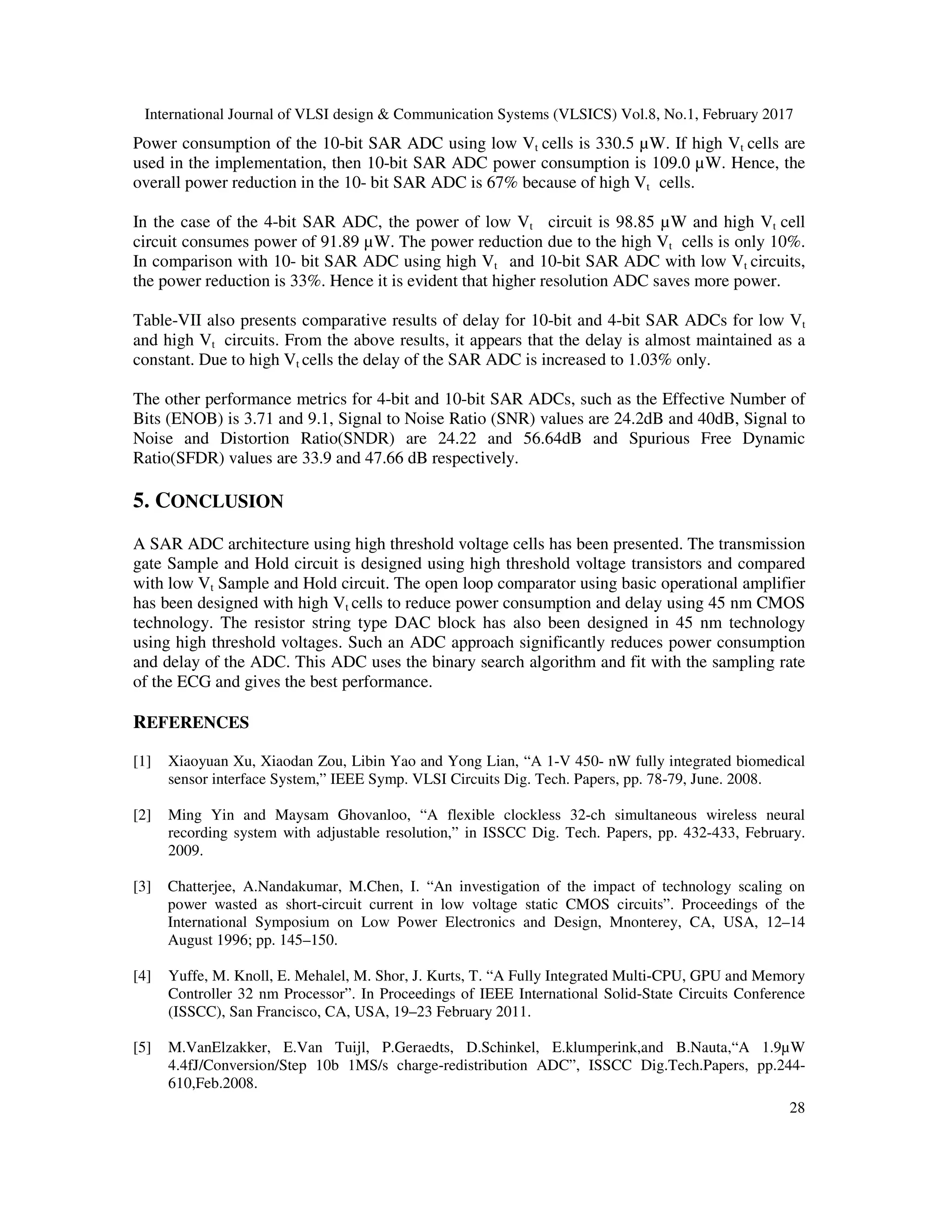 DESIGN OF LOW POWER SAR ADC FOR ECG USING 45nm CMOS TECHNOLOGY | PDF