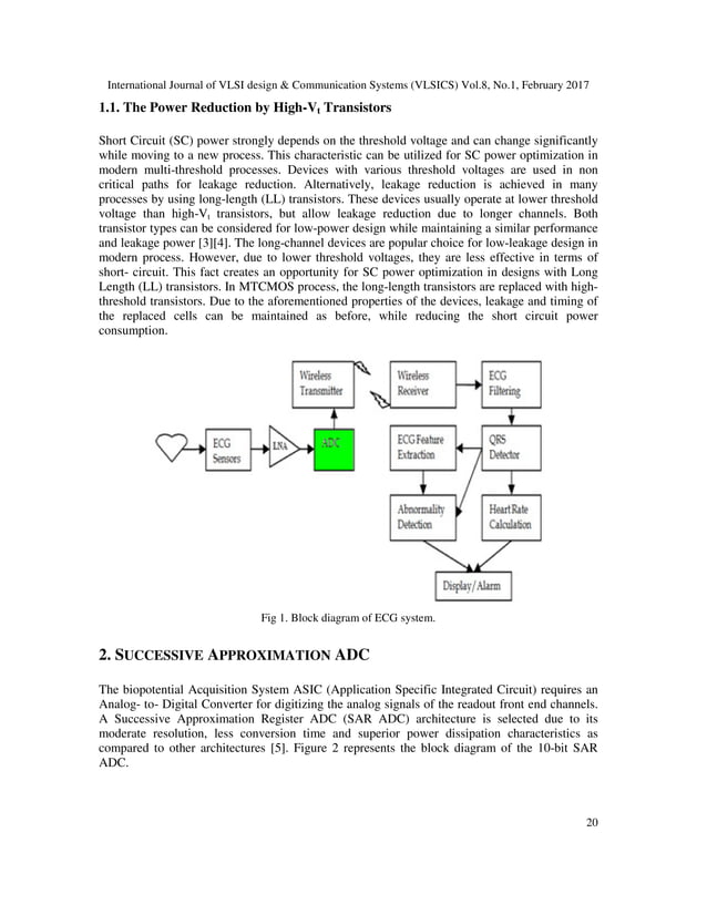 DESIGN OF LOW POWER SAR ADC FOR ECG USING 45nm CMOS TECHNOLOGY | PDF