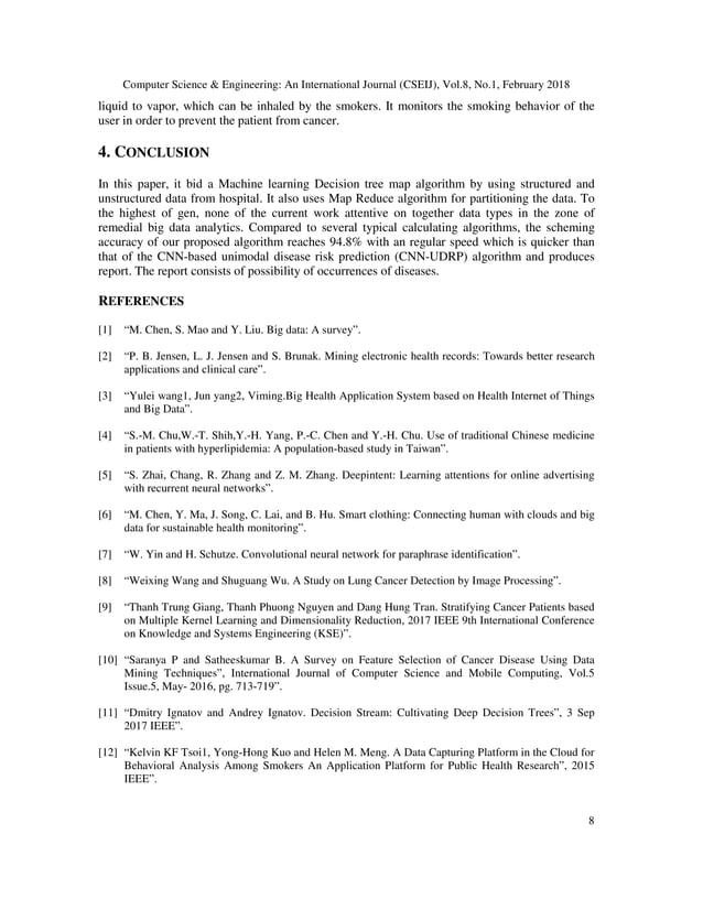 Disease Prediction Using Machine Learning Over Big Data Pdf