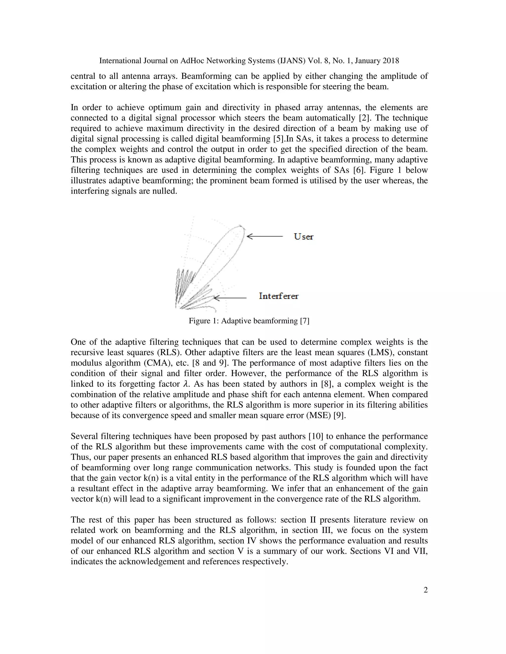 Adaptive Array Beamforming Using An Enhanced Rls Algorithm Pdf