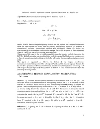 NONSTATIONARY RELAXED MULTISPLITTING METHODS FOR SOLVING LINEAR COMPLEMENTARITY PROBLEMS WITH H− ...