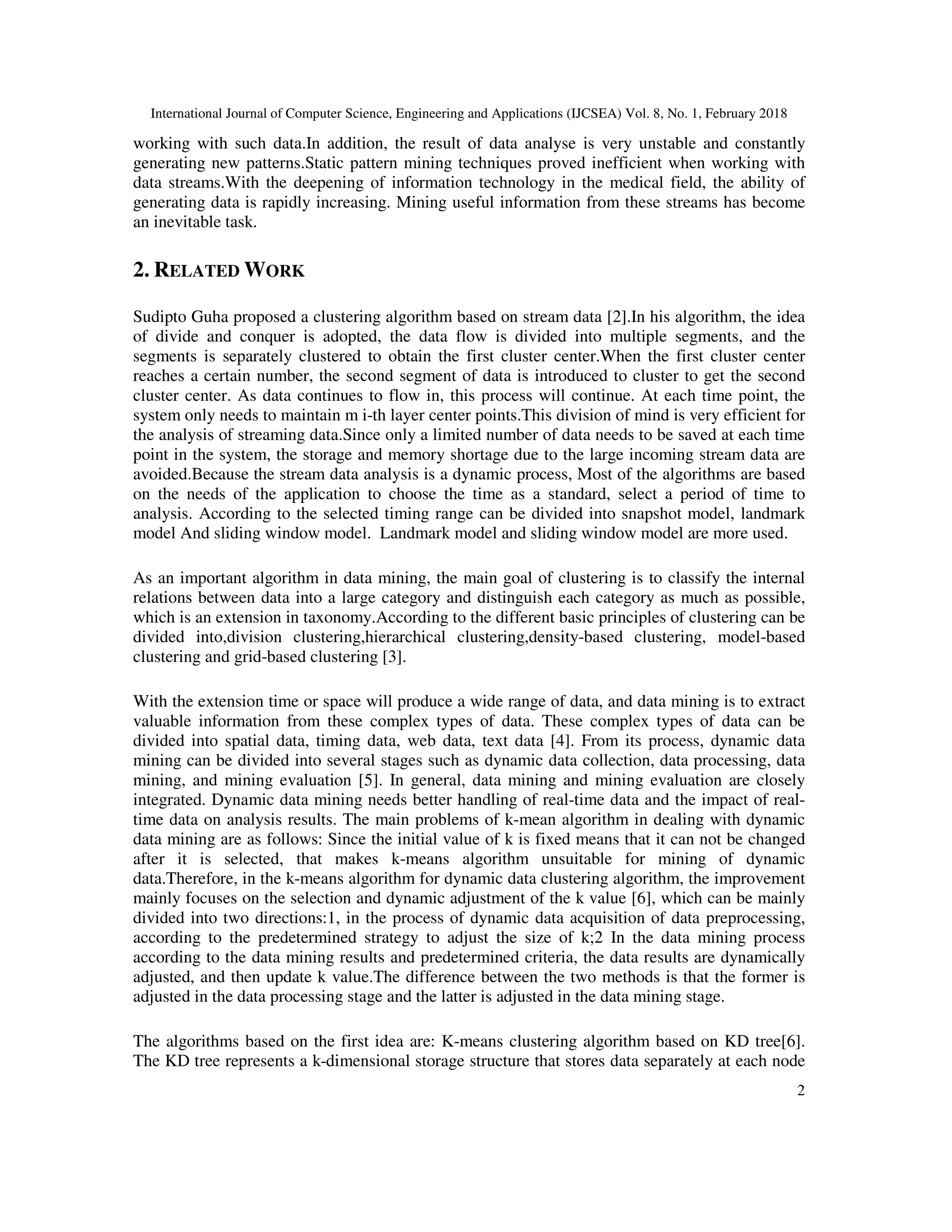 APPLICATION OF DYNAMIC CLUSTERING ALGORITHM IN MEDICAL SURVEILLANCE | PDF