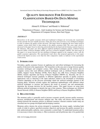 Quality Assurance for Economy Classification Based on Data Mining ...