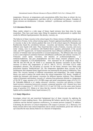 CYCLOHEXANE – PHENOL BINARY LIQUID MIXTURE: BEHAVIOR AND PARAMETERS AT CRITICAL CONDITIONS | PDF