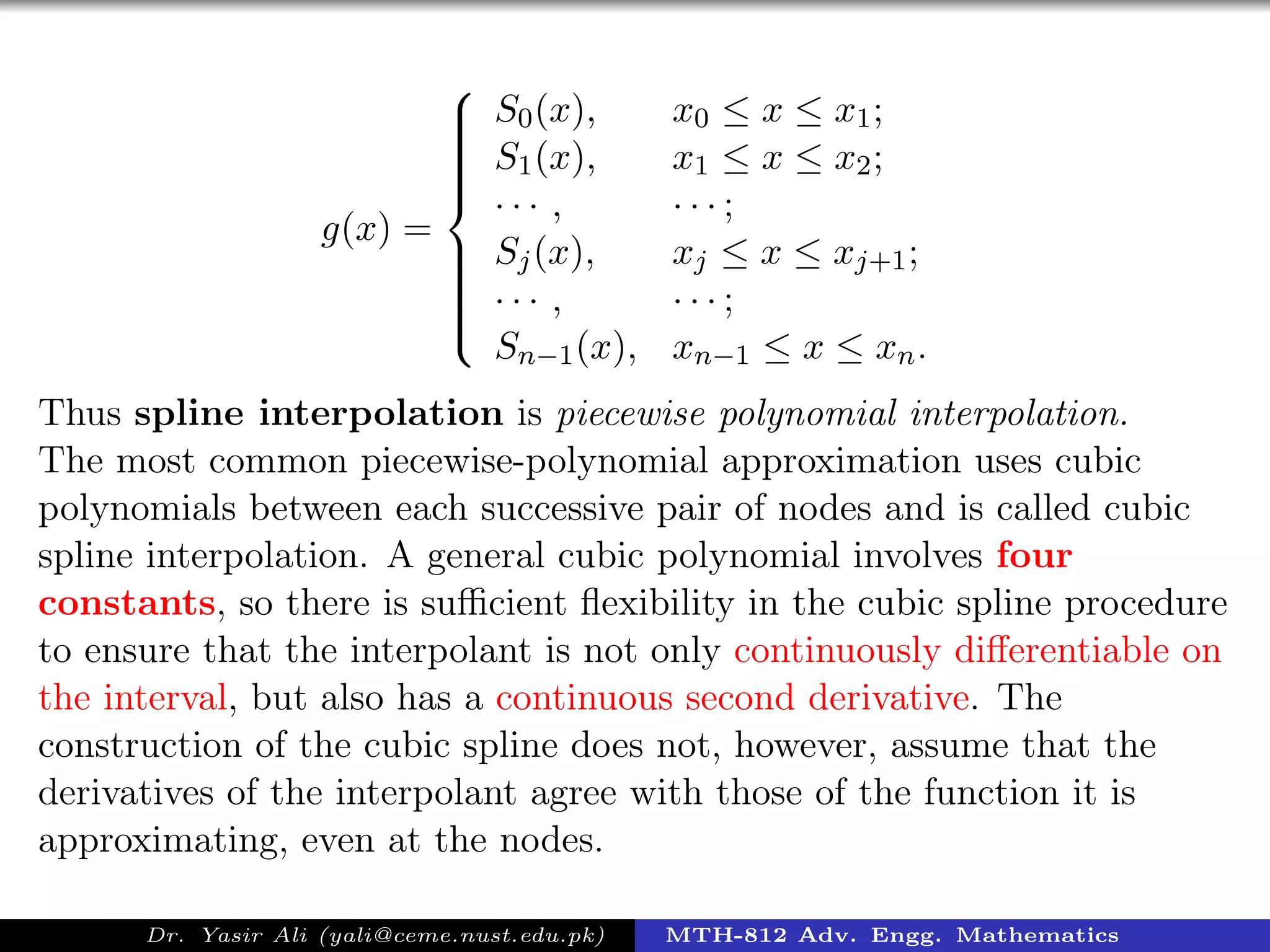 Interpolation of Cubic Splines | PDF