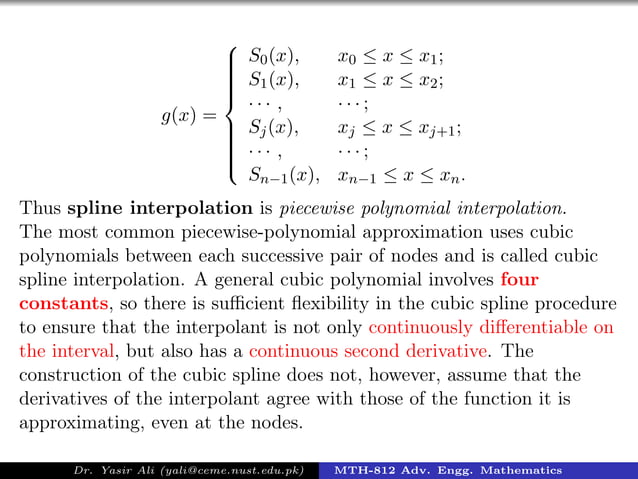 Interpolation of Cubic Splines | PDF
