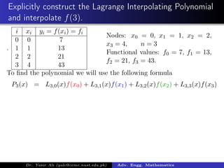 Langrange Interpolation Polynomials | PDF