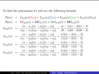 Langrange Interpolation Polynomials | PDF