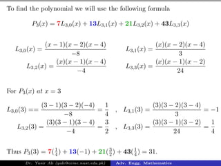 Langrange Interpolation Polynomials | PDF