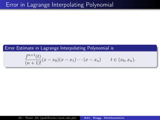 Langrange Interpolation Polynomials | PDF