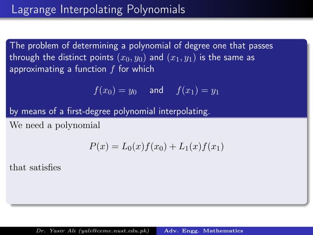 Langrange Interpolation Polynomials | PDF | Science