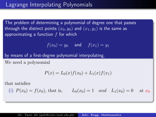 Langrange Interpolation Polynomials | PDF