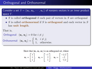 Orthogonal Vectors Dot Product
