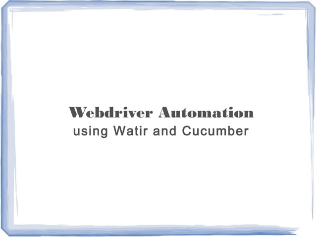 watir-webdriver | PPT