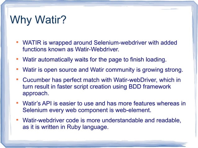 watir-webdriver | PPT