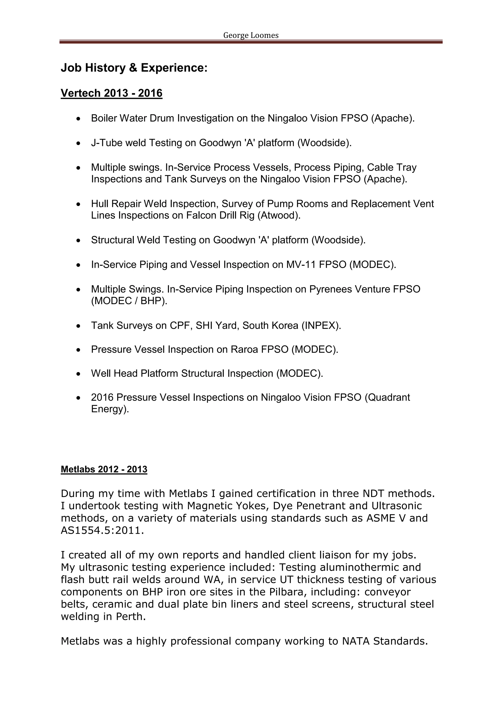 CV.GeorgeLoomes | PDF | Business and Finance
