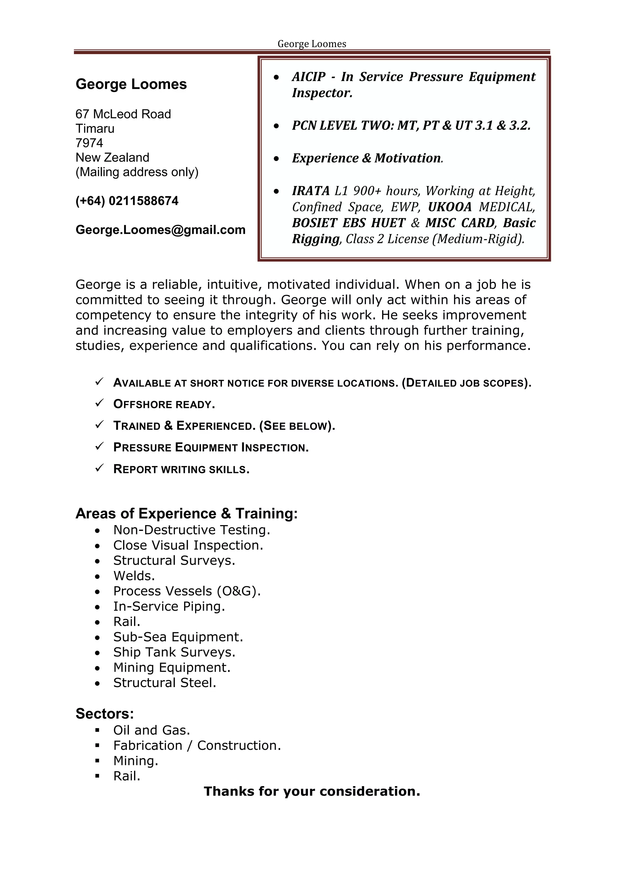 CV.GeorgeLoomes | PDF