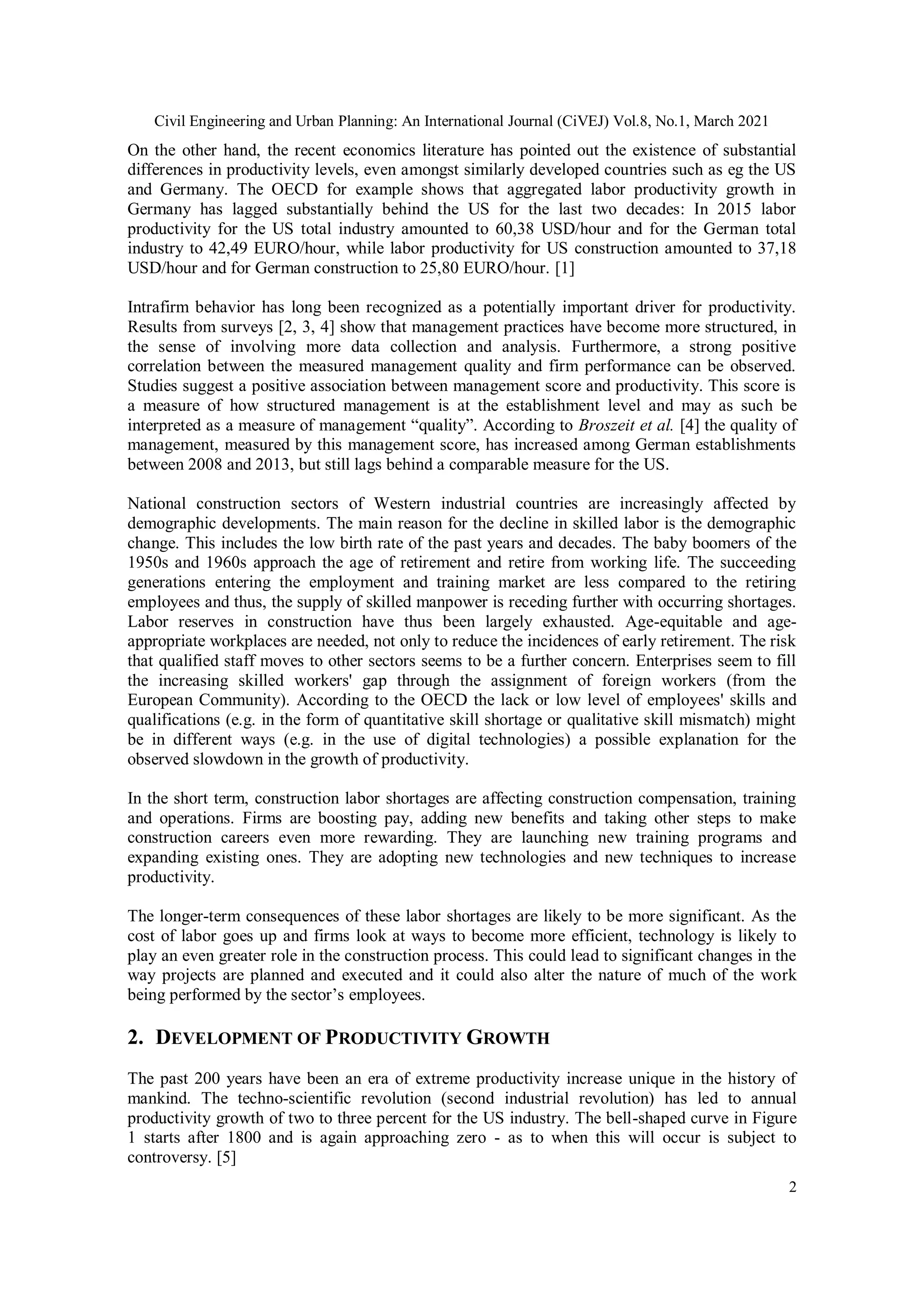 Productivity Development in the Construction Industry and Human Capital ...
