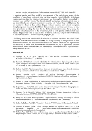 Artificial Intelligence Models for Crime Prediction in Urban Spaces | PDF