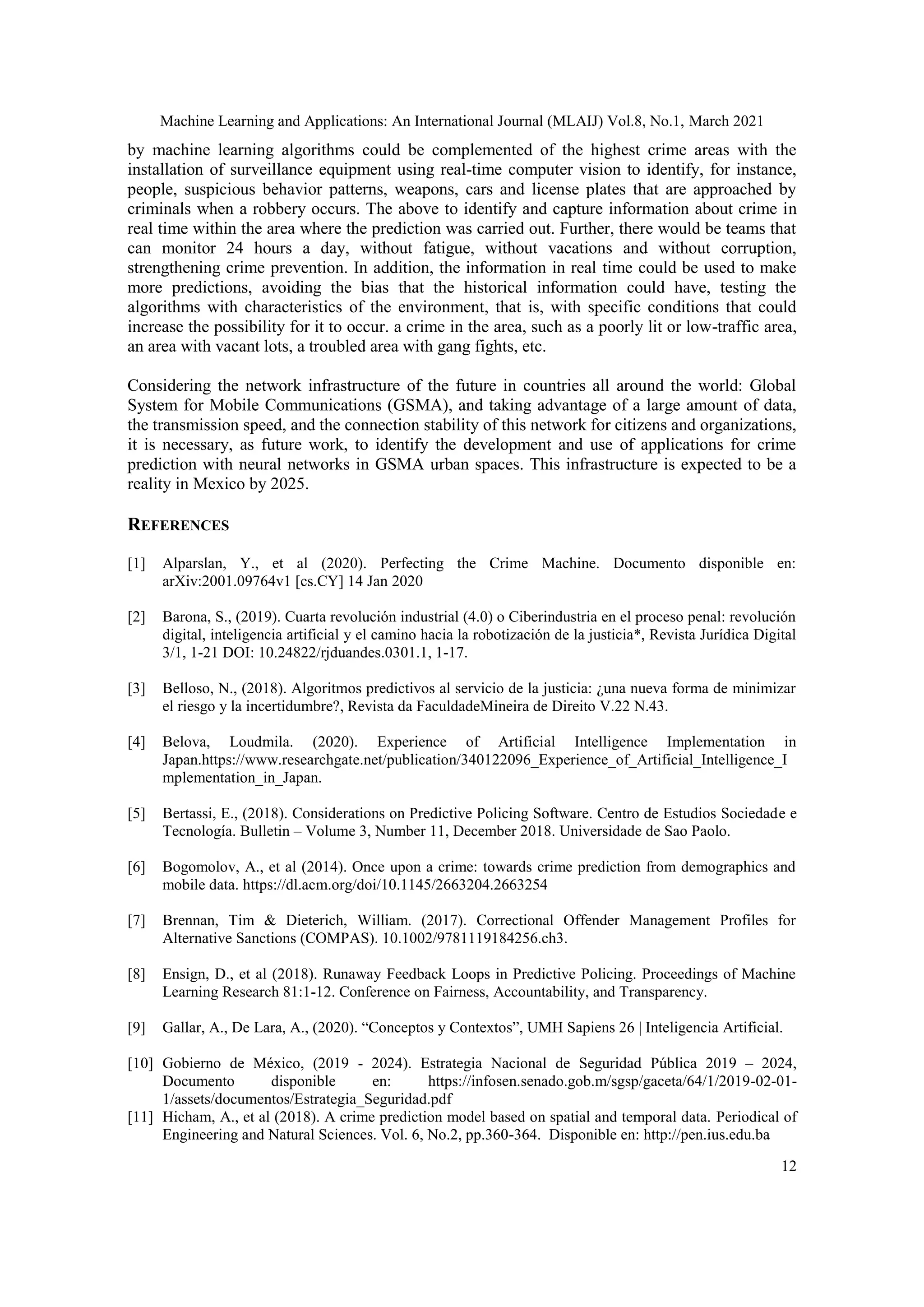 ARTIFICIAL INTELLIGENCE MODELS FOR CRIME PREDICTION IN URBAN SPACES | PDF