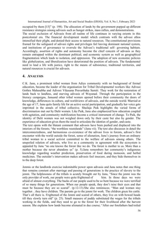 REPRESENTING CASTE AND GENDER UNDERPINNINGS OF THE ADIVASIS: JOURNEY ...