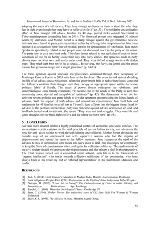REPRESENTING CASTE AND GENDER UNDERPINNINGS OF THE ADIVASIS: JOURNEY ...